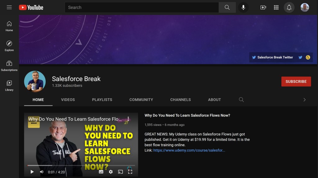 Salesforce Break Youtube Channel - Salesforce Break