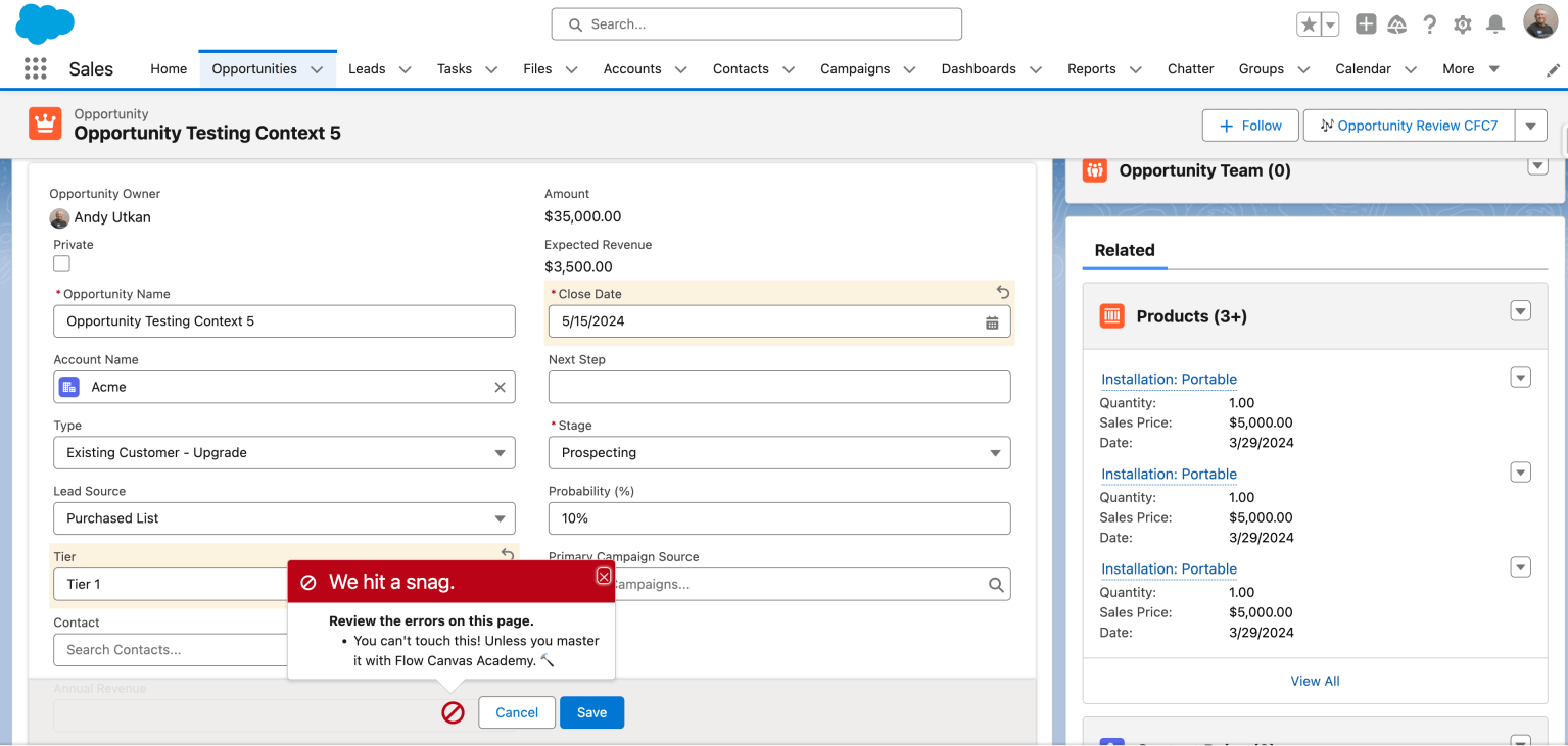 Four Tips for Leveraging Custom Errors in Flows - Salesforce Break